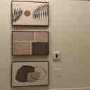 IDEA4WALL Mid Century Modern Boho Organic Tropical Leaf Abstract Framed Canvas 3 Pieces Print ...